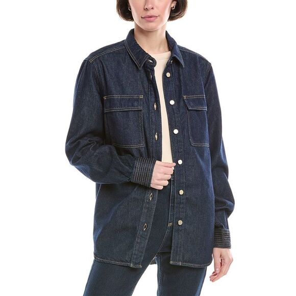 Frame Denim | Tops | Frame Denim Womens The Trapunto Jacket Blue | Poshmark